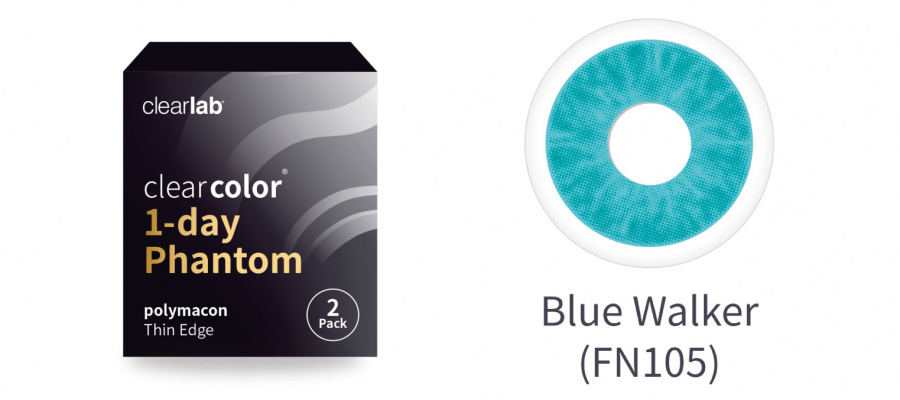 Crazy contact lenses Clearcolor 1day phantom Blue Walker | ManasLecas.lv
